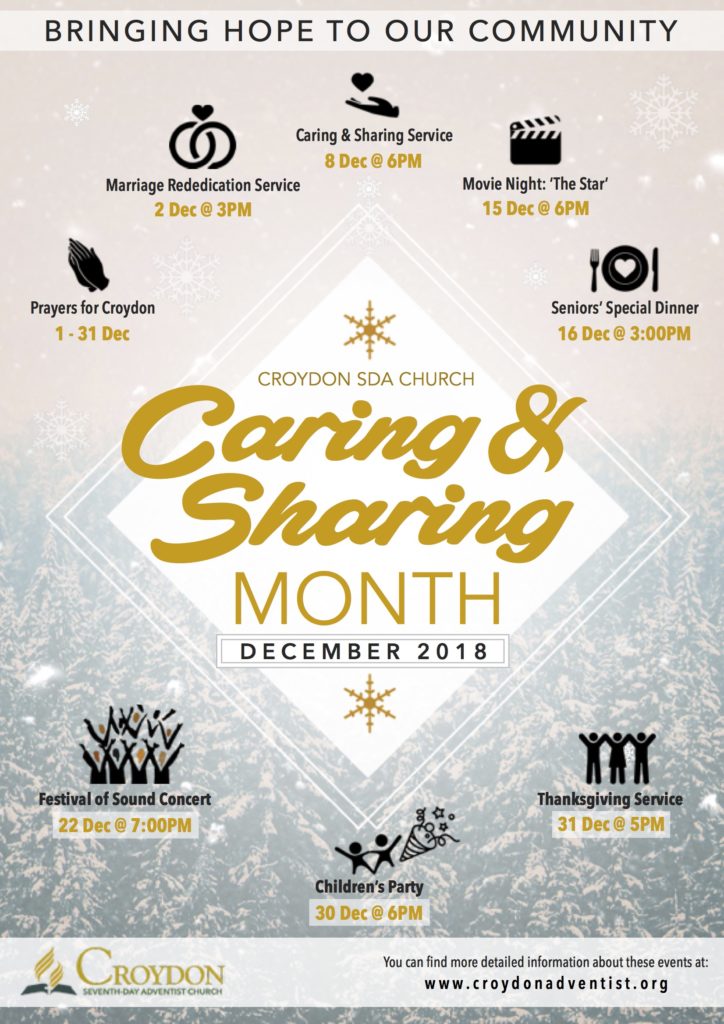 Caring & Sharing Month: December 2018 – Croydon Seventh-day Adventist ...