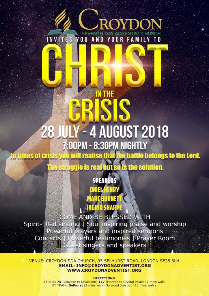 Christ In The Crisis – Croydon Seventh-day Adventist Church