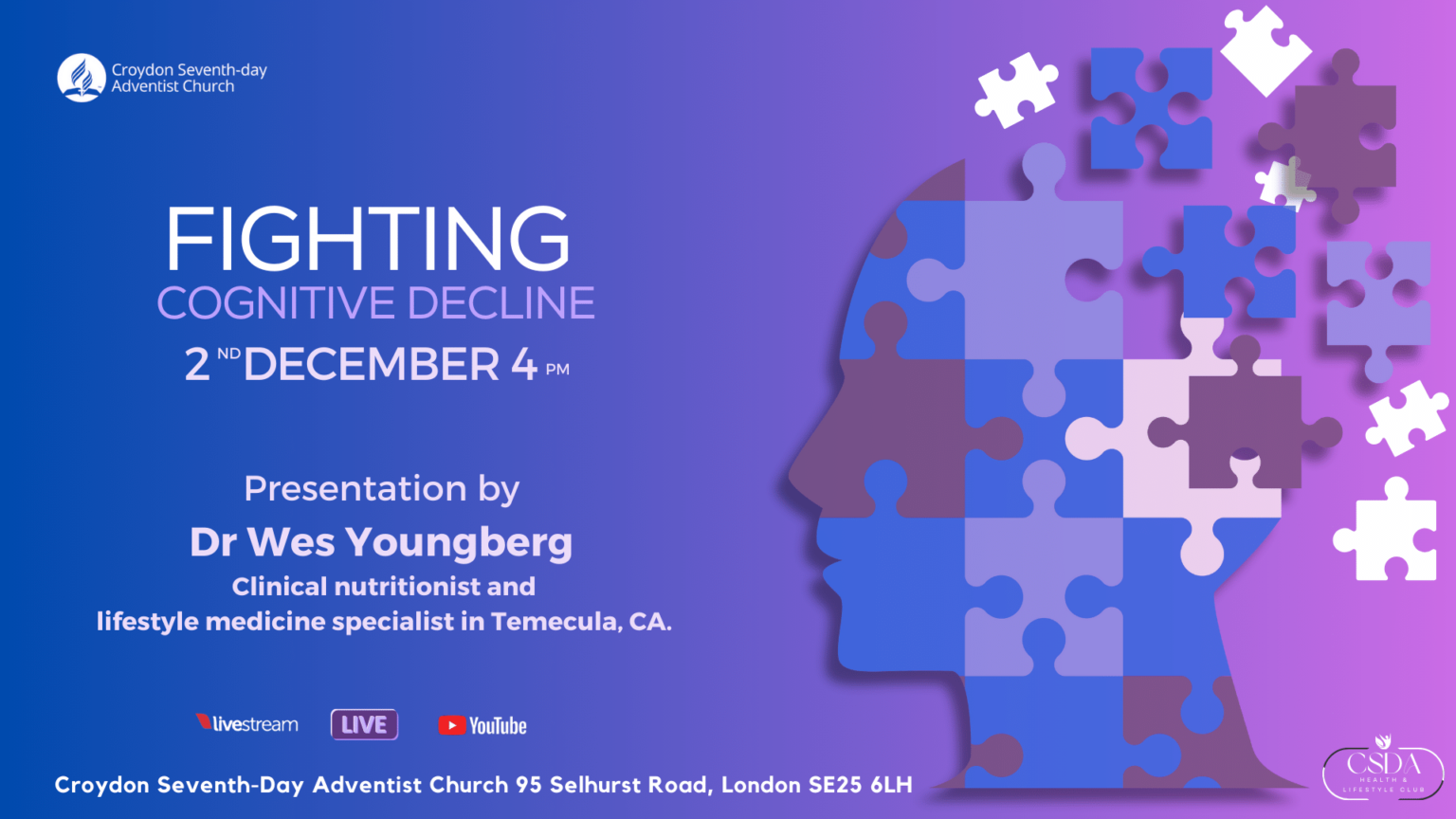 Preventing Cognitive Decline – Croydon Seventh-day Adventist Church