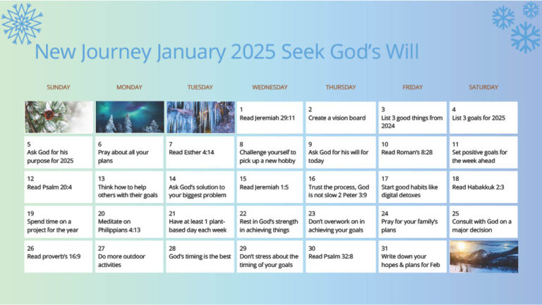 Monthly Inspiration Calendars – Croydon Seventh-day Adventist Church